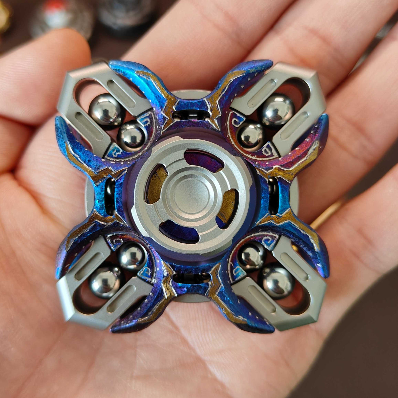 JZEDC Oracle EDC Spinner – Stainless Steel & Titanium Fidget Toy